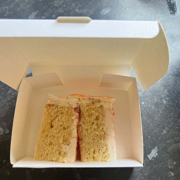 White BUDGET Party Single Slice Cake Boxes - 105mm X 65mm X 35mm - Etsy UK