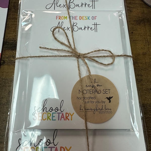 School Secretary Notepad, Personalized Secretary Notepad, Gift for ...