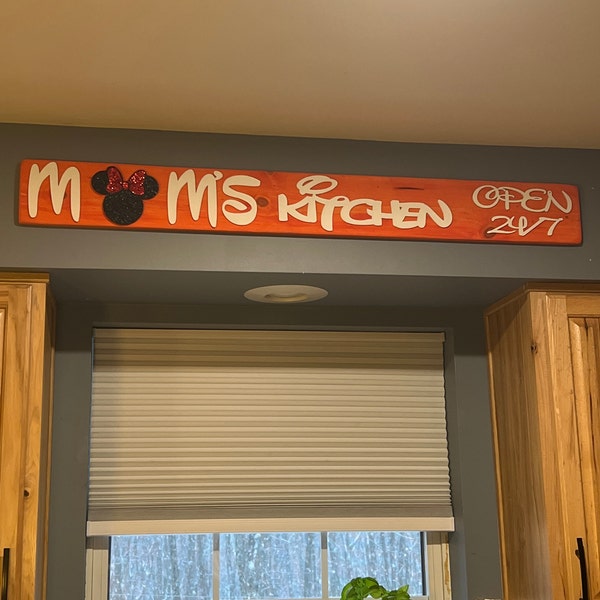 Disney Inspired Mom’s Kitchen Rustic Wood Sign - Etsy