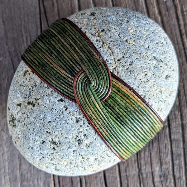 EXTRA LARGE Leather Wrapped Rock, Wrapped Stone, Zen Stone, Meditation ...