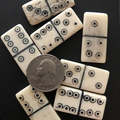 UNIQUE Medieval Bone Domino Set double Six, SCA, Creative Anachronism ...