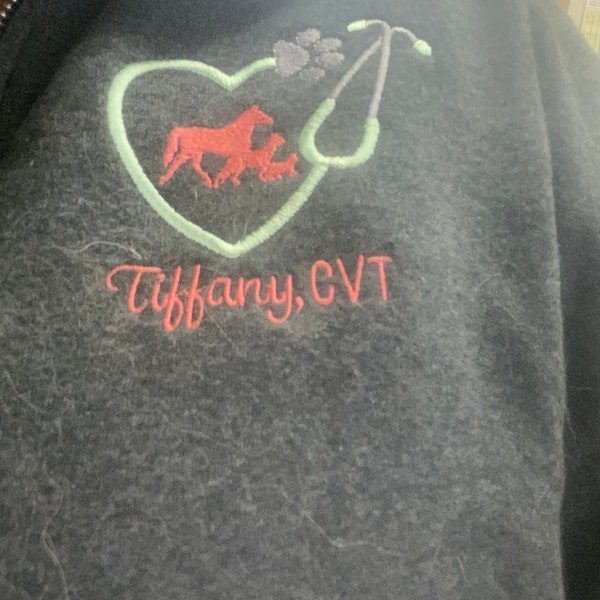 Personalized Vet Tech Pullover, RVT Sweatshirt, Vet Assistant ...