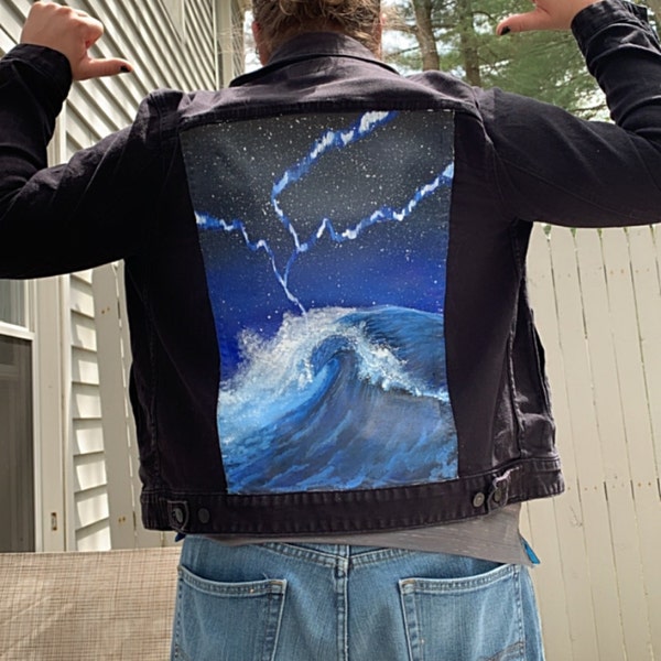 Custom Painted Denim Jacket, Hand Painted Jacket, Personalised Jean ...