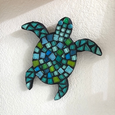 Mosaic Baby Sea Turtle Wall Hanging Beach Lover Themed Sea Art - Etsy