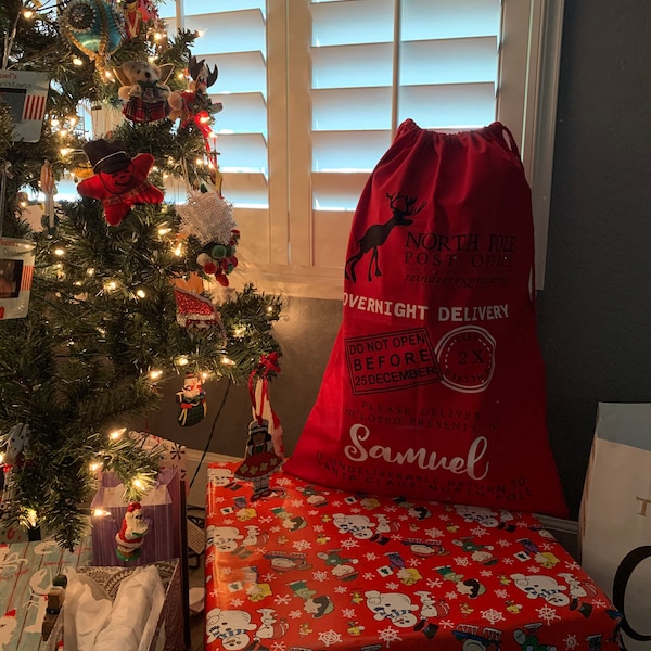 Santa Bag, Personalized Santa's Gift Sack, Custom or Blank Bags, Canvas ...