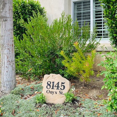 Address Stone Engraved Rock Personalized Stone Garden Stone House Entry ...