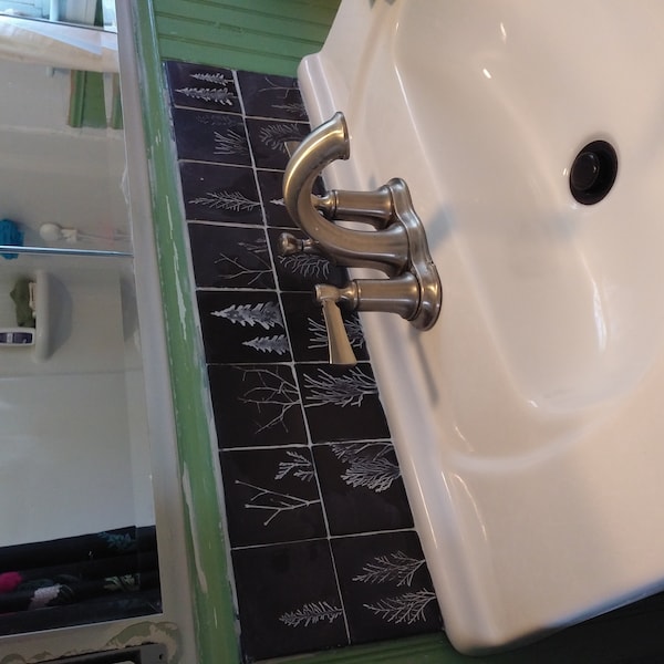 Seaside Black Handmade Tiles-design Your Own Mosaic-blacksplash-artisan ...