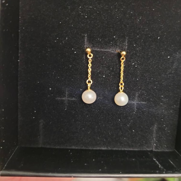 Gold Freshwater Pearl Drop Necklace Real Pearl Pendent Necklace