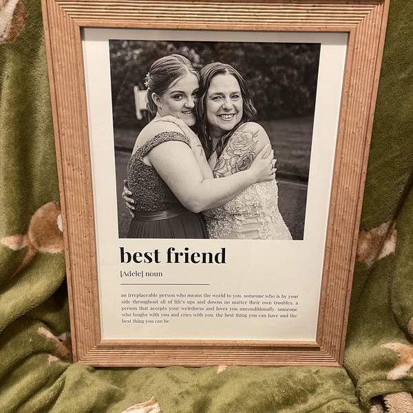 PERSONALISED BEST FRIEND Definition Print, Wall Art Print, Best Friend ...