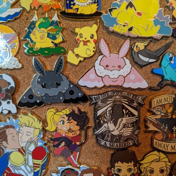 Black and Pink Cryptid Mothman Mythical Creature Enamel Pin - Etsy