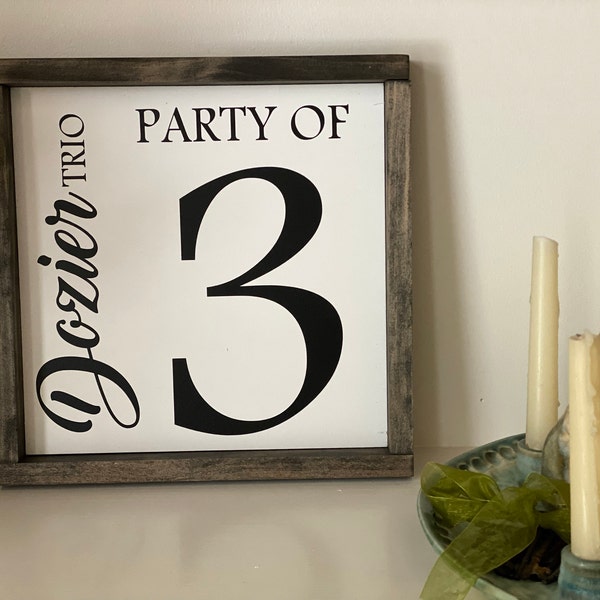 Family Sign, Party of 6 Sign, Party of 5, Family Name Sign, Family ...