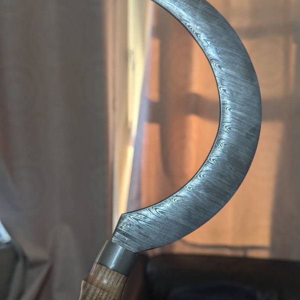 Handmade Damascus Sickle Weeder Scythe Antique Sharp Farming Hand Tool ...