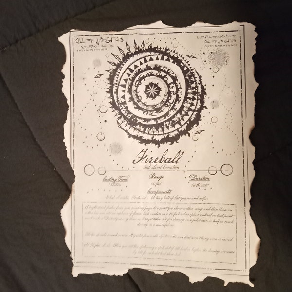 DND Printable Spell Scrolls: Black & White Magic Prop (set 1) (digital Download) - Etsy