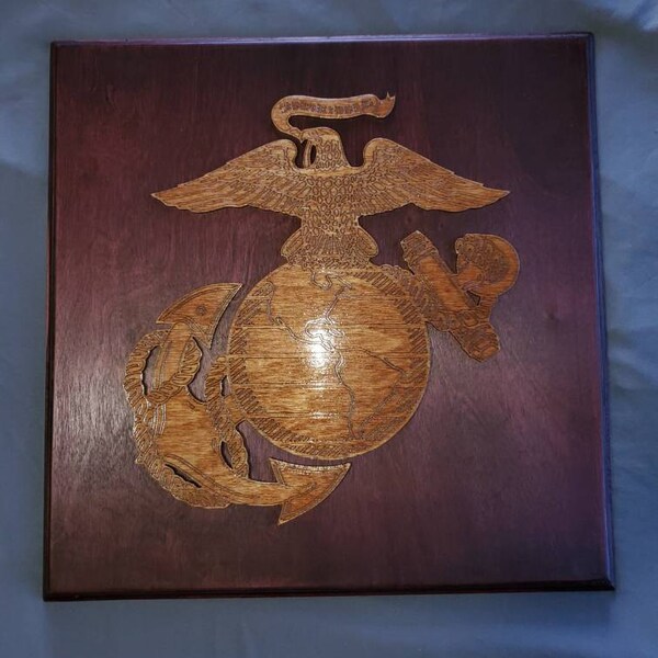 US Marines USMC Wall Art Laser Cut Sign Gift Idea Army Unfinished Wood ...