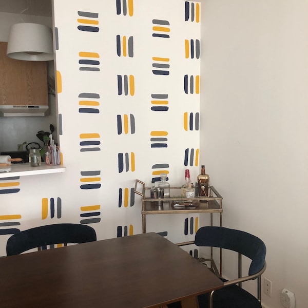 Abstract Line Wall Decals - Removable Wall Stickers, Modern Geometric ...