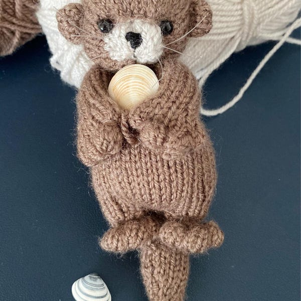 Otter Knitting Pattern PDF • Cute 18cm Soft Toy • Flat Knit on 2 ...