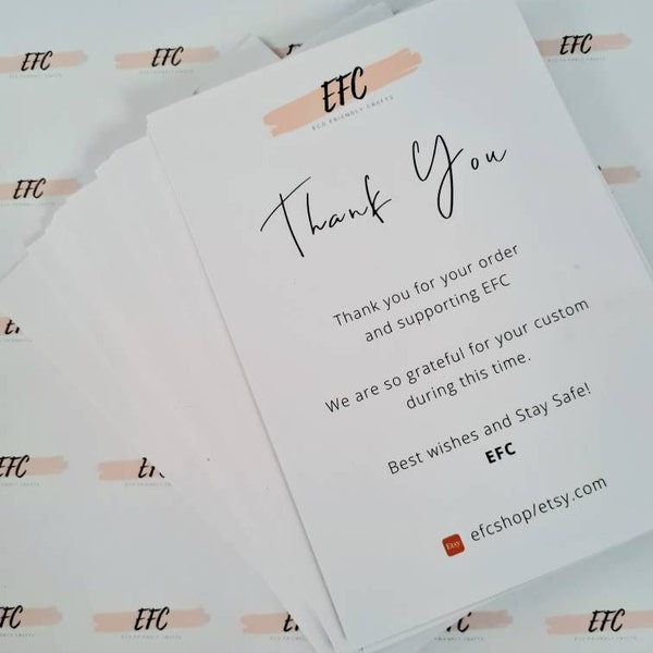 Personalised Thank You for Your Order Packaging Cards | Small Business ...