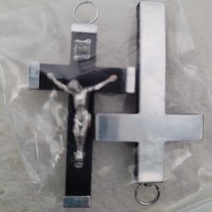 Italy Jesus INRI 1.5 Silver Rosary Crucifix / Heavy Cross 1.5 Gold ...