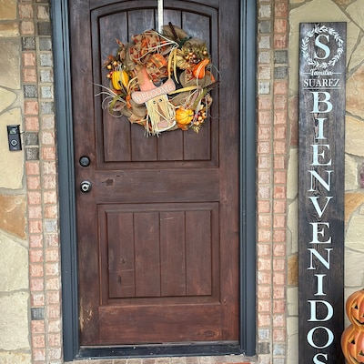 Bienvenidos Welcome Sign Spanish Welcome Sign Porch Leanerfront Porch ...