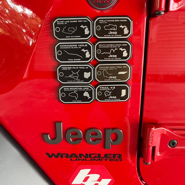 Custom Off-road Trail Badges for Jeep, Truck, Broncho, Chevy, Ford 4x4 ...