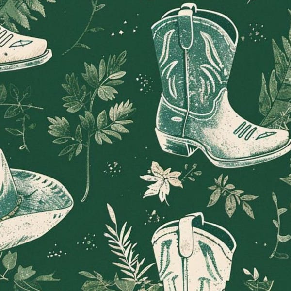 Western Wrapping Paper Vintage Inspired Western Giftwrap Cowboy Boot ...
