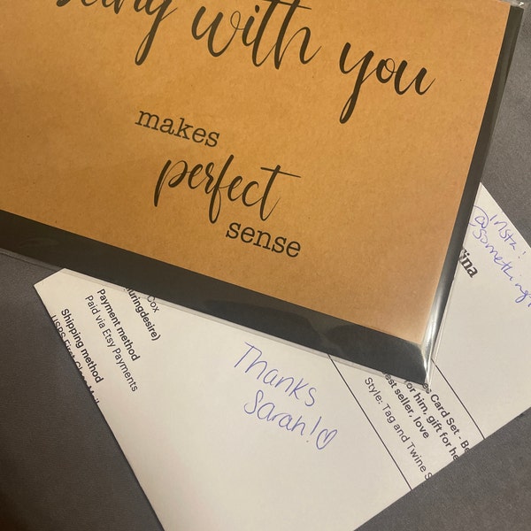 5 Senses Card Set - Being With You Makes Perfect Sense - Gift for Him ...