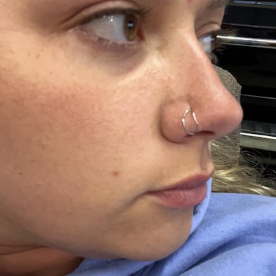 Gold Triple Stacked Beaded Septum Ring With Gap Piercing Hoop Conch ...