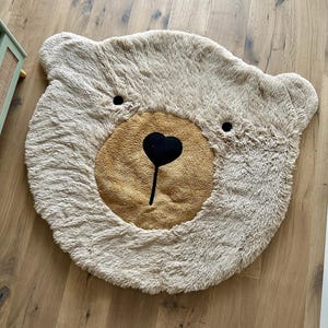 Personalized Fluffy Bear Rug for Baby Room Cute Woodland Nursery Decor ...