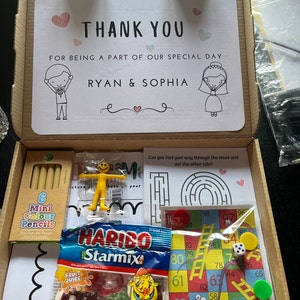 Affordable Kids Wedding Activity Box, Personalised Child Activity Pack ...