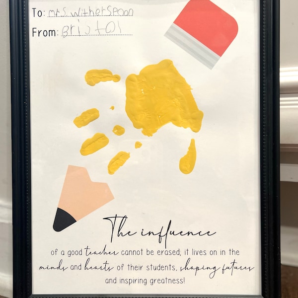 Teacher Appreciation Handprint Gift, the Influence of a Good Teacher ...