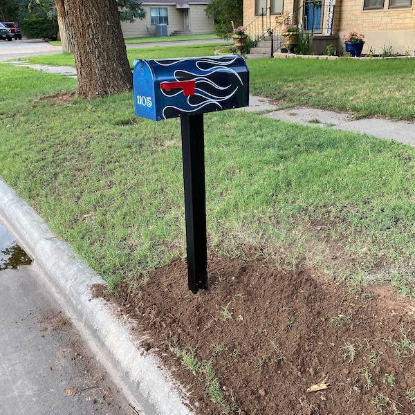 Custom Painted Flamed American Flag Mailbox, Flame Mailbox, Painted ...
