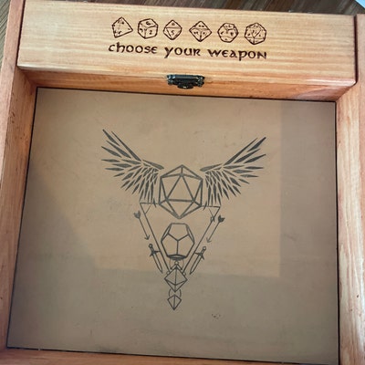 Custom Wooden DND Dice Box Tray RPG Dice Rolling Mat Tabletop Games D&D ...