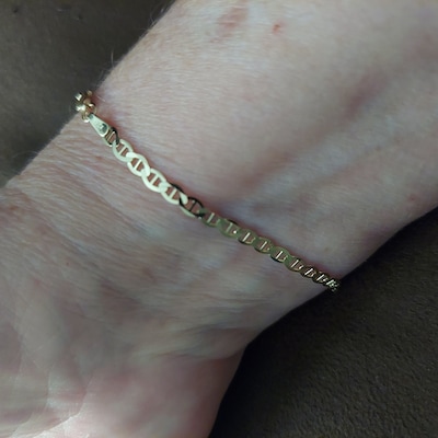 20 Mens Railroad Chain Necklace Real Solid 14K Yellow - Etsy