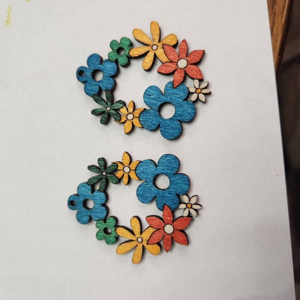 Retro Flower Drop Earring SVG - Glowforge - Etsy