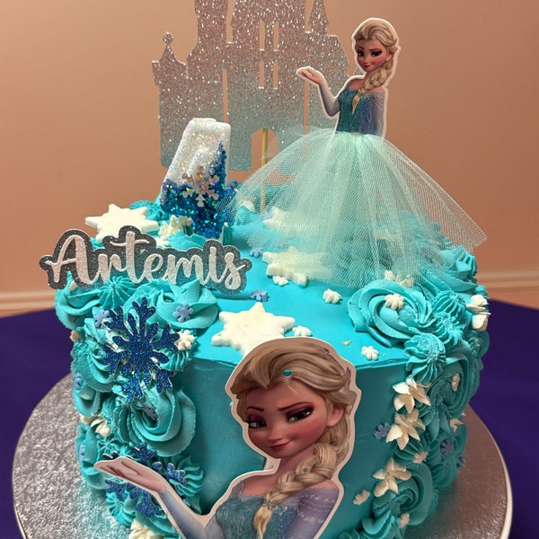 Frozen Cake Topper, Elsa Anna Cake Topper, Frozen Birthday Themed Cake ...