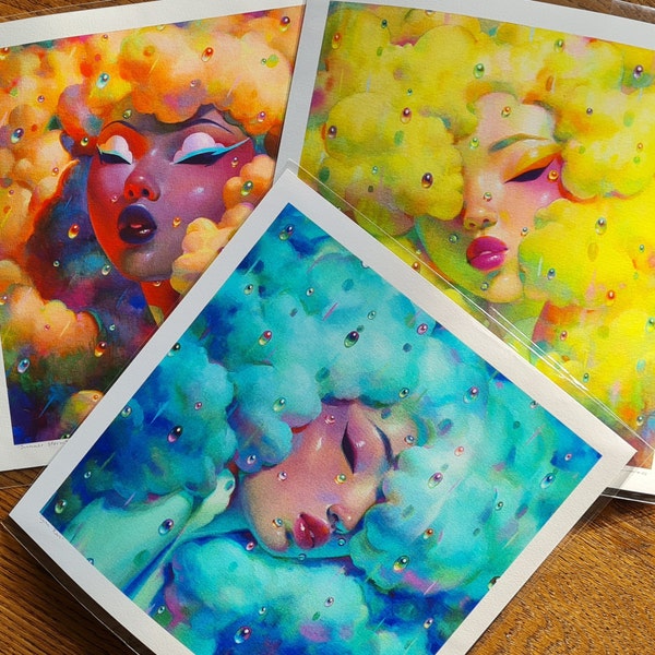 Cyan Rain - Limited Edition Print - Etsy