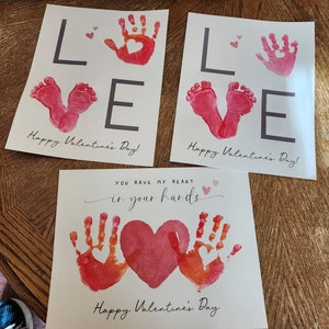 Love Valentines Day Handprint Art Craft Class Activity Mom Grandma DIY ...
