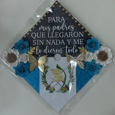 Pink Virgin Mary Graduation Cap, Paper Flowers, Rose Gold Grad Cap ...