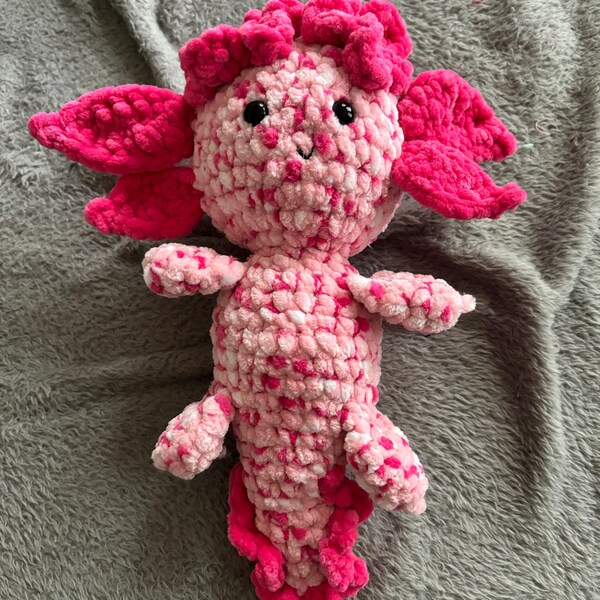 No Sew Axolotl Crochet Pattern, Cute Flower Axolotl No Sew Amigurumi ...