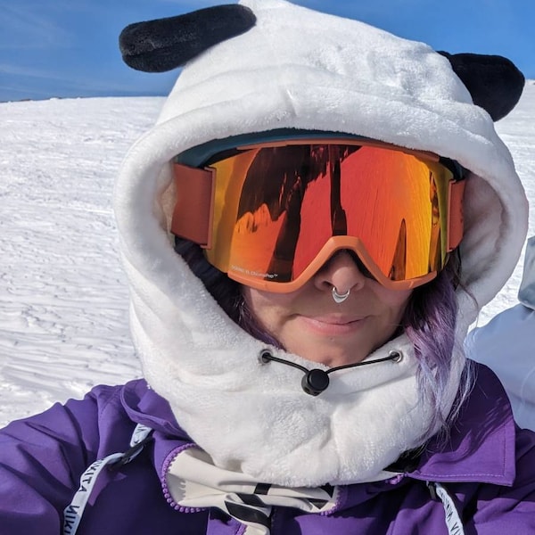 White Panda Moving Ears Ski /snowbroad Mask Hood Balaclava, Winter ...