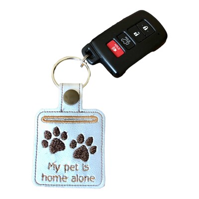 ITH Pet Home Alone Paw Print Key Fob Pet Home Alone Vinyl Key Fob Paw ...