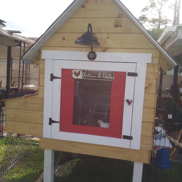 Pretty Chicken Coop Metal Outdoor Sign - Hens Palace French Fancy ...