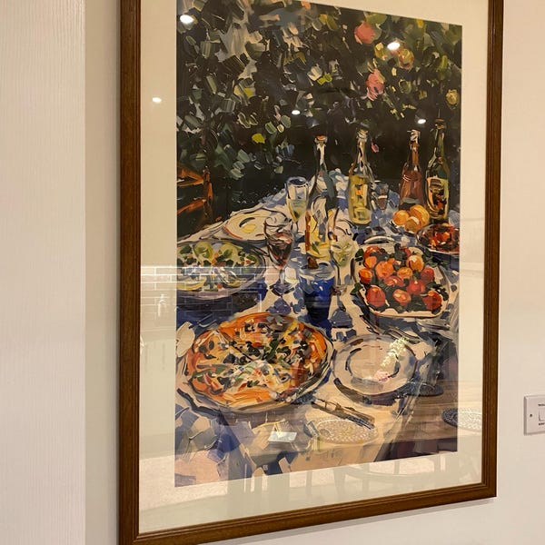 Italian Dining Print Dinner Table Print Mediterranean Wall Art Italian ...