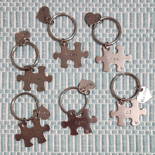 Puzzle Piece Family Keychains, Best Friend Puzzle Piece Keychains ...