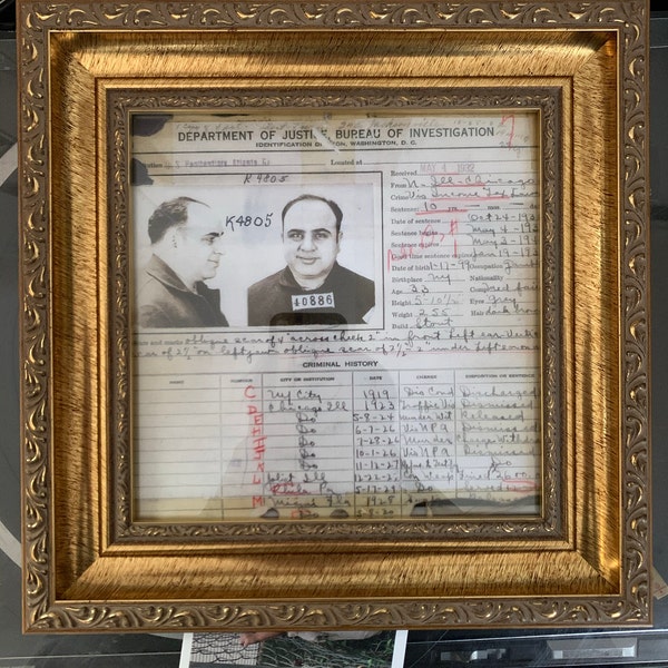Al Capone Criminal Record Photo Print: Rare Vintage Mafia History - Etsy