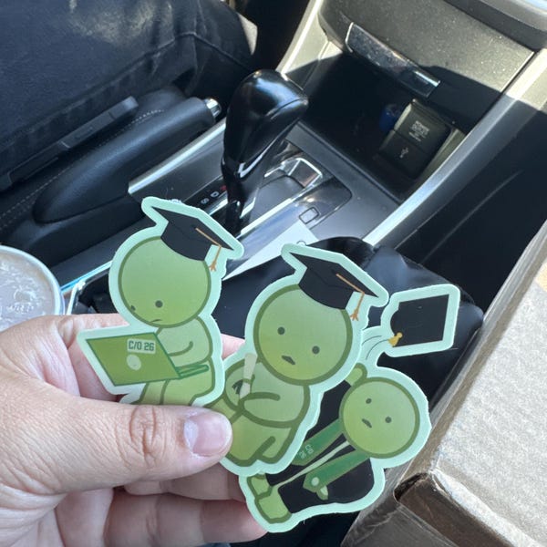 Glow-in-the-dark Smiski Sticker: Graduation Edition (3-pack) (2026) - Etsy