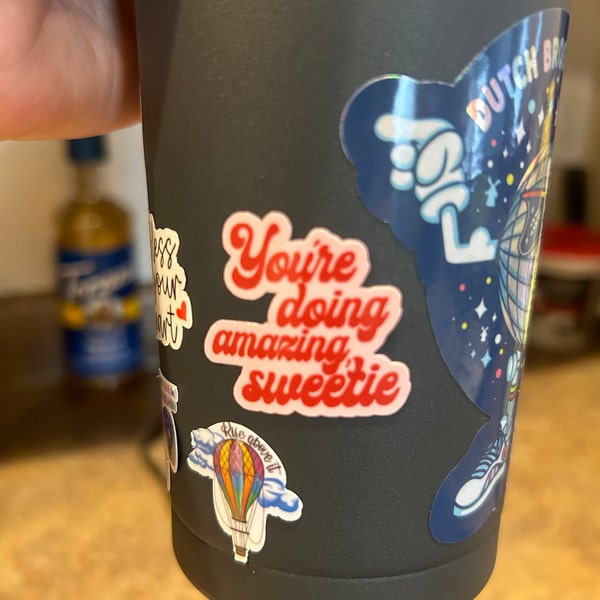 You're Doing Amazing, Sweetie Retro Waterproof Sticker - Etsy