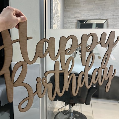 Happy Birthday Sign, Happy Birthday Banner, Style BLU , Door Hanger ...