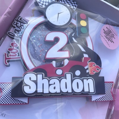 Two Fast Light up Cake Topper Vintage Race Car Light up Cake Decoration ...