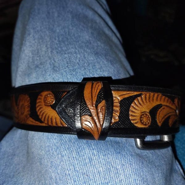 Genuine Leather Snap-on Belt, Engraved Leather Belt, 100% Full Grain ...